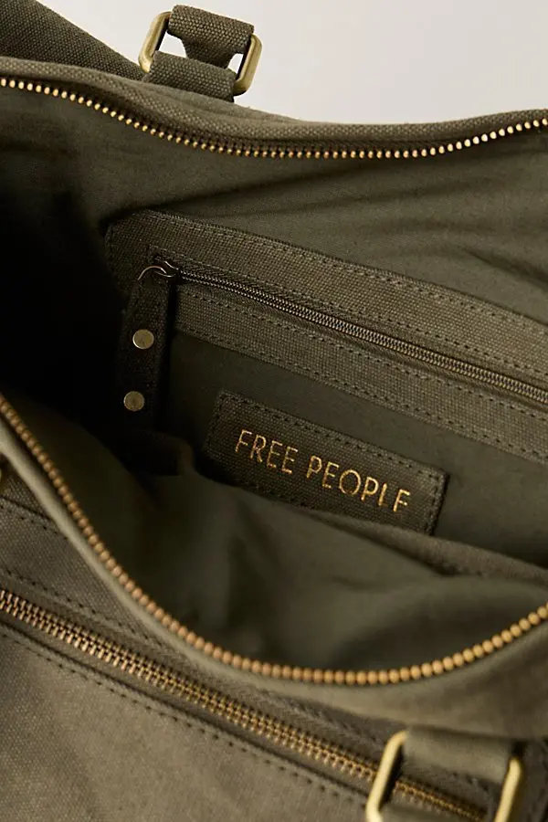 Free People Washed Canvas Weekender Bag - Olive