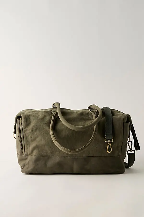 Free People Washed Canvas Weekender Bag - Olive