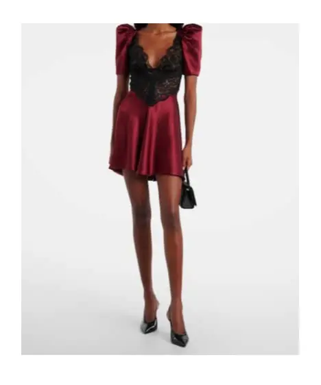 RODARTE Lace-trimmed Silk Cocktail Dress