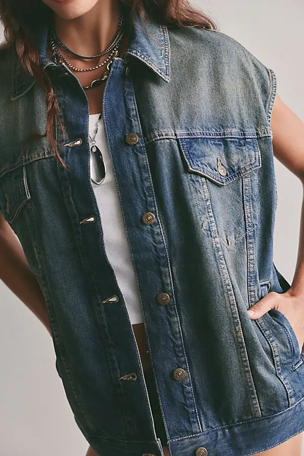 Free People We The Free Goldie Denim Vest