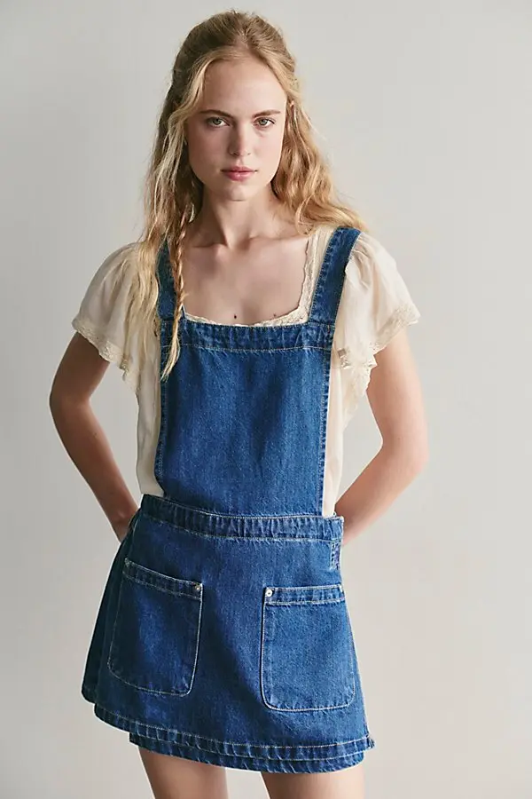 Free People We The Free Beau Apron Denim Skirtall