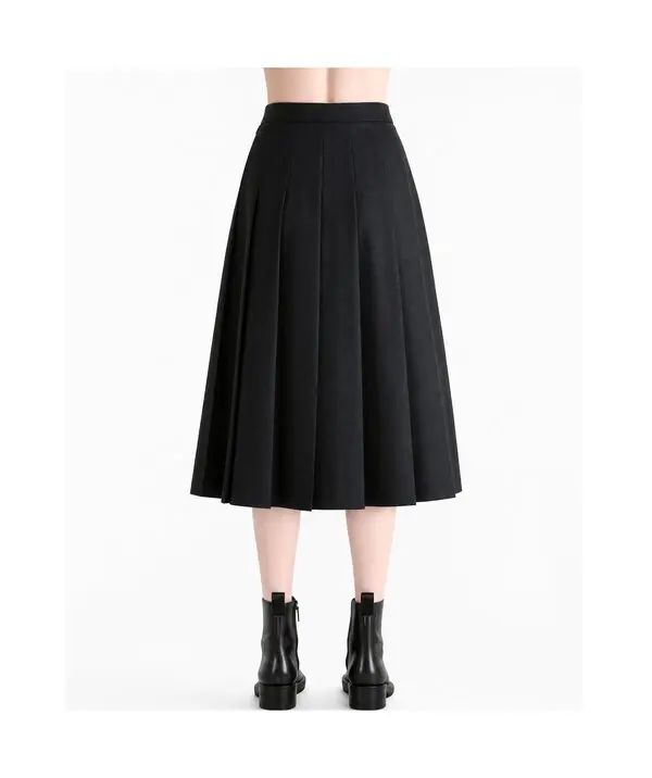 Auralee Pleated Midi Skirt