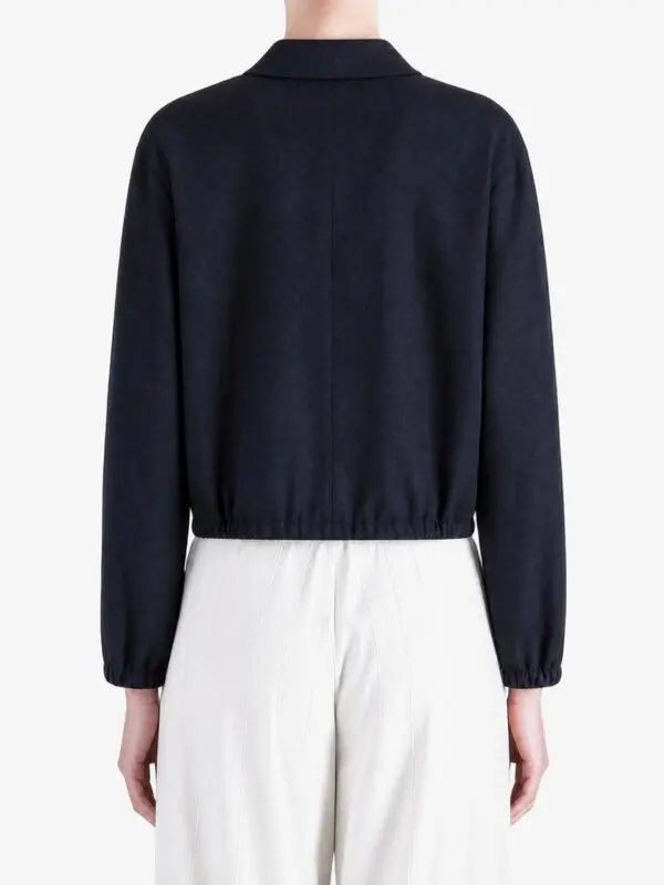 Auralee Hopsack Zip Blouson - Dark Navy