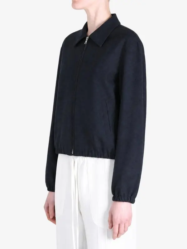 Auralee Hopsack Zip Blouson - Dark Navy