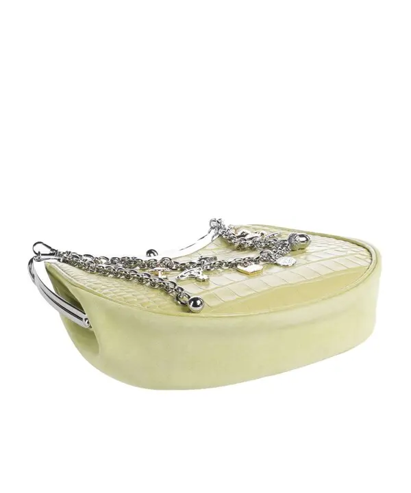 VIVIENNE WESTWOOD Orb-plaque Embossed Charm Shoulder Bag - Lime Green