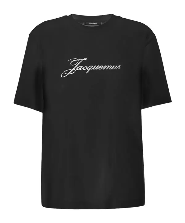 Jacquemus Logo Printed Crewneck T-shirt - Black