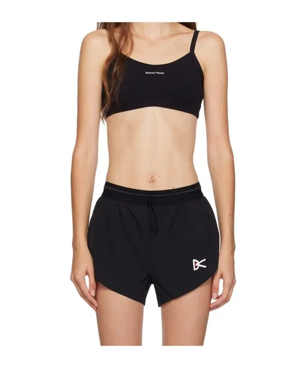 DISTRICT VISION Studio Printed Logo Sports Bra - Black