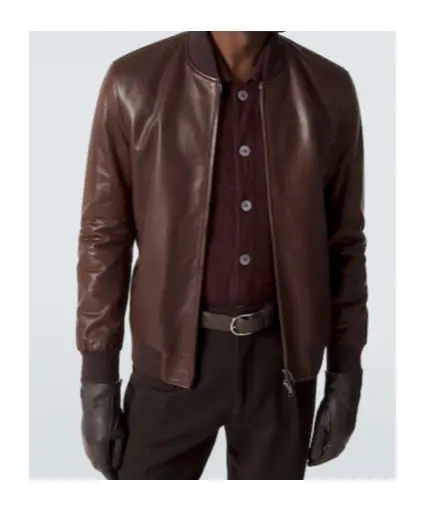 Brioni Leather Bomber Jacket