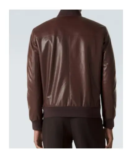 Brioni Leather Bomber Jacket