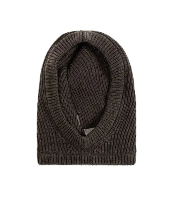 Rick Owens Ribbed Knit Balaclava - Brown