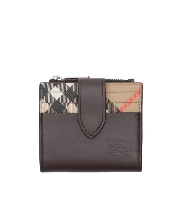 Burberry Pop Check Zip Wallet - Black