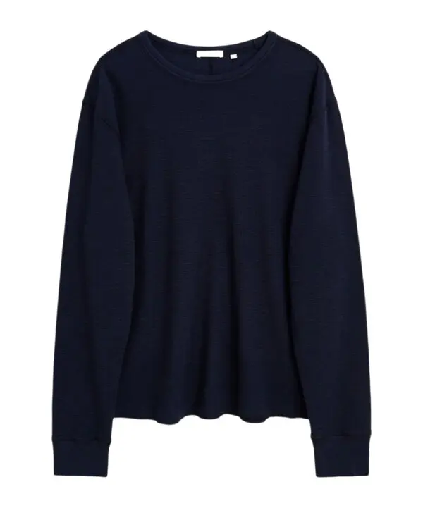 SUNFLOWER Waffle Tee Ls Navy