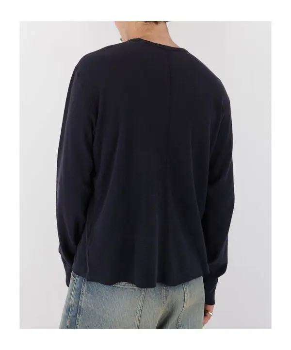 SUNFLOWER Waffle Tee Ls Navy