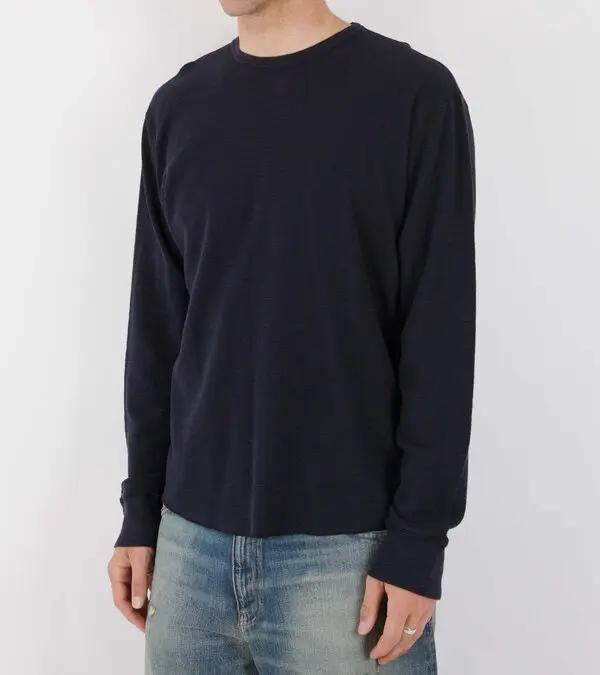 SUNFLOWER Waffle Tee Ls Navy