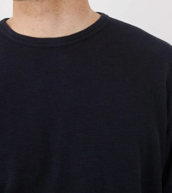 SUNFLOWER Waffle Tee Ls Navy