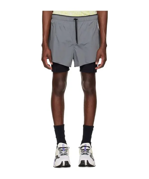 On Performance Volt Running Elastic Waist Shorts - Gray
