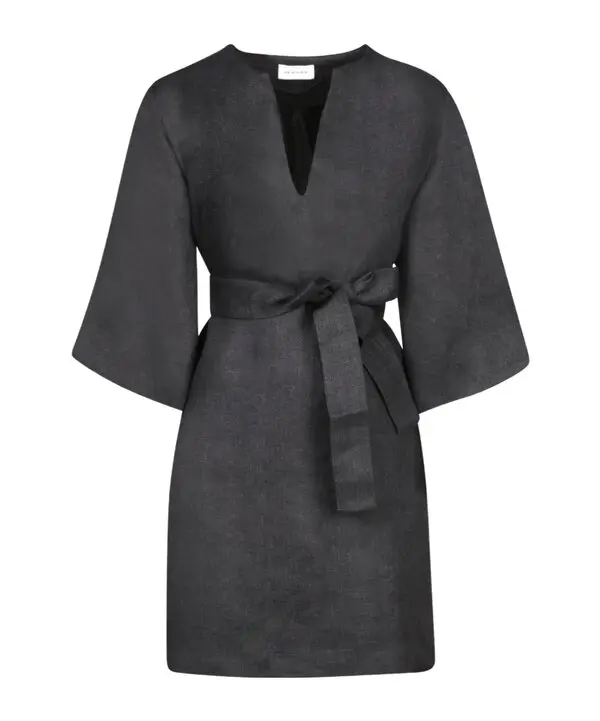 P.a.r.o.s.h Belted V-neck Dress - Black