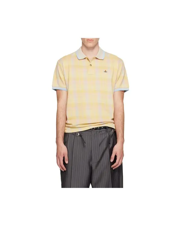 VIVIENNE WESTWOOD Checked Knit Polo Shirt - Multicolor