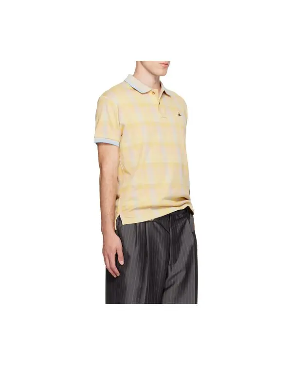 VIVIENNE WESTWOOD Checked Knit Polo Shirt - Multicolor