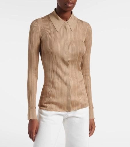 Gabriela Hearst Tamar Silk Knit Shirt
