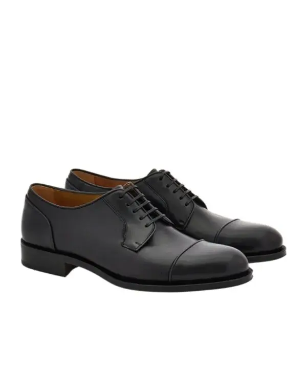FERRAGAMO Derby Shoe With Stitching Detail
