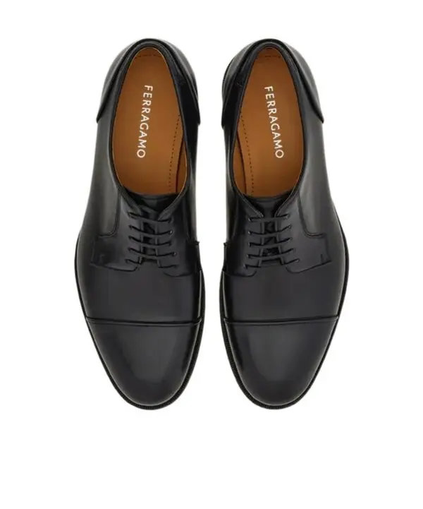 FERRAGAMO Derby Shoe With Stitching Detail