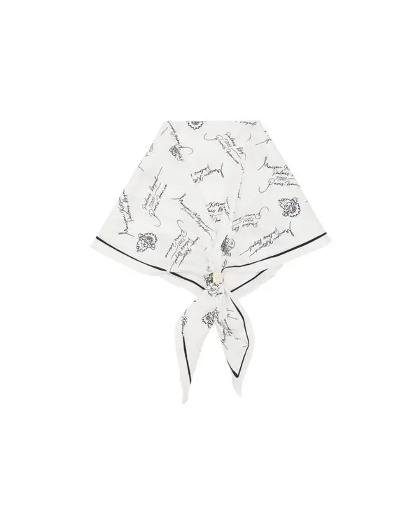 Maison Kitsuné Poetic Paris Printed Scarf - White