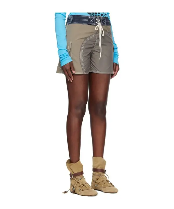 EDWARD CUMING Half-moon Lace-up Swim Trunks