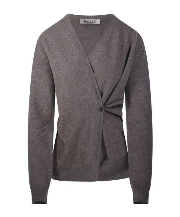 RÓHE Twisted Ballet Asymmetrical Cardigan - Mud