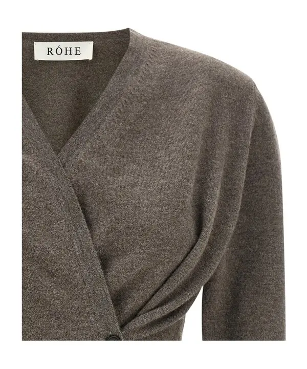 RÓHE Twisted Ballet Asymmetrical Cardigan - Mud