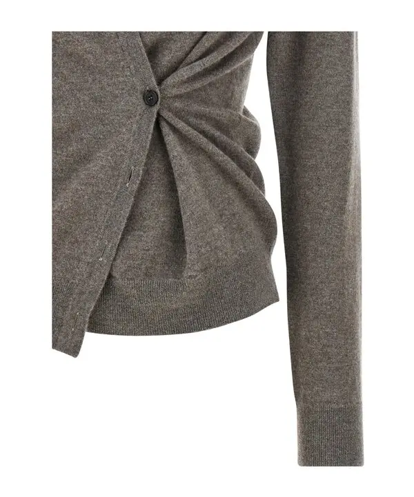 RÓHE Twisted Ballet Asymmetrical Cardigan - Mud