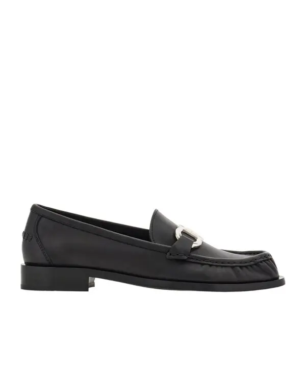 FERRAGAMO Gancini Ornament Moccasin - Black