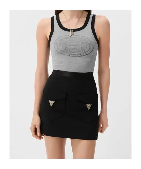 Versace Printed Cotton-jersey Tank Top