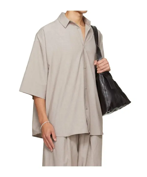 Fear Of God Silk Blend 3/4 Sleeve Button Up Shirt