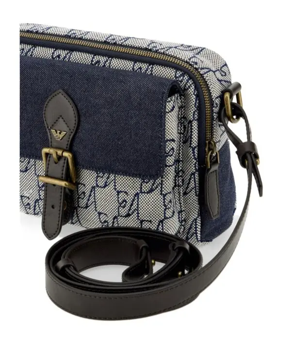 Emporio Armani Crossbody Bag In Monogram Cotton