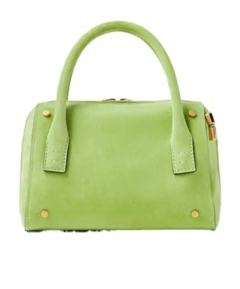 Versace Roomy Small Suede Boston Bag