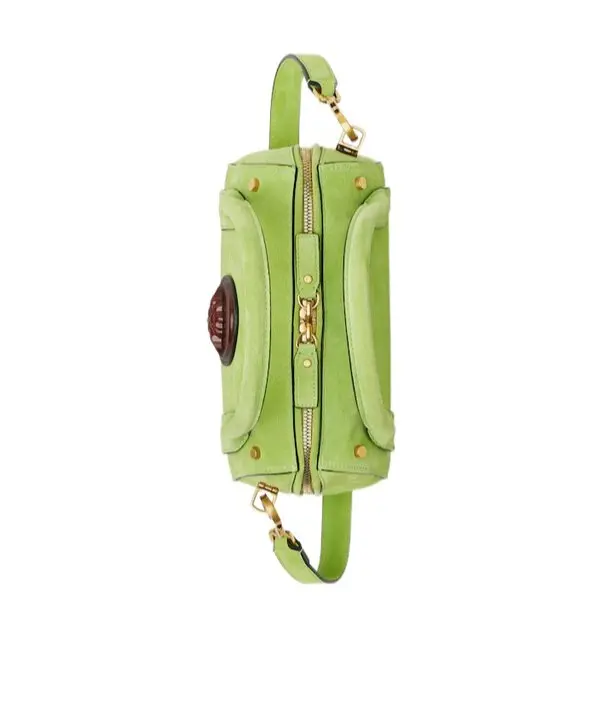 Versace Roomy Small Suede Boston Bag