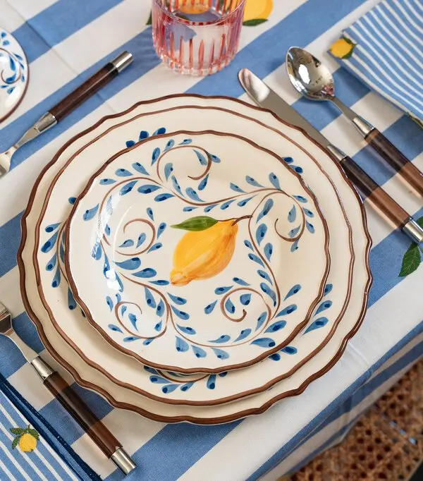 LES-OTTOMANS Ceramic Positano Lemons Dessert Plate