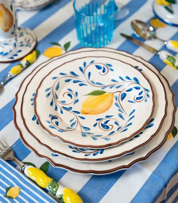 LES-OTTOMANS Ceramic Positano Lemons Plate