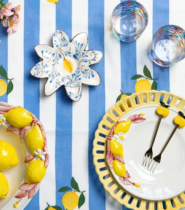 LES-OTTOMANS Ceramic Positano Lemons Starter Plate