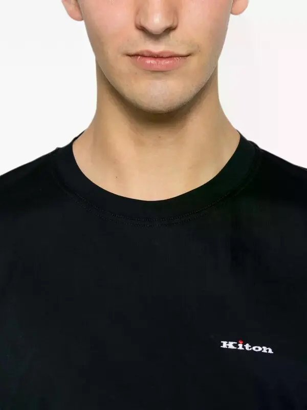 Kiton Logo-embroidered T-shirt