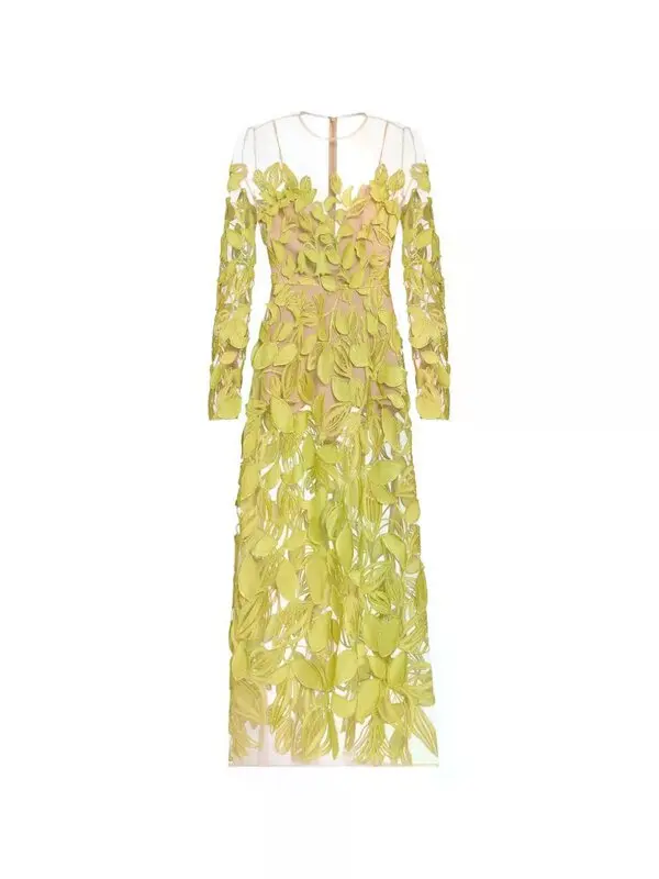 Elie Saab Embroidered Tulle Maxi Dress