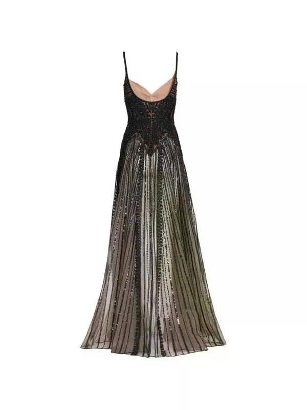 Elie Saab Bead-embroidered Sequin-embellished Dress - Black
