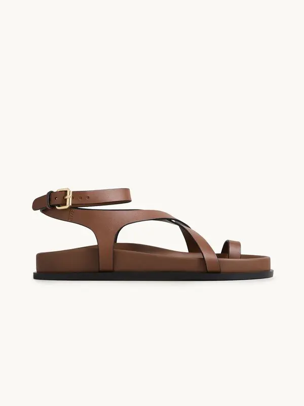 A.emery Jalen Slim Sandal With Gold-tone Buckle - Black