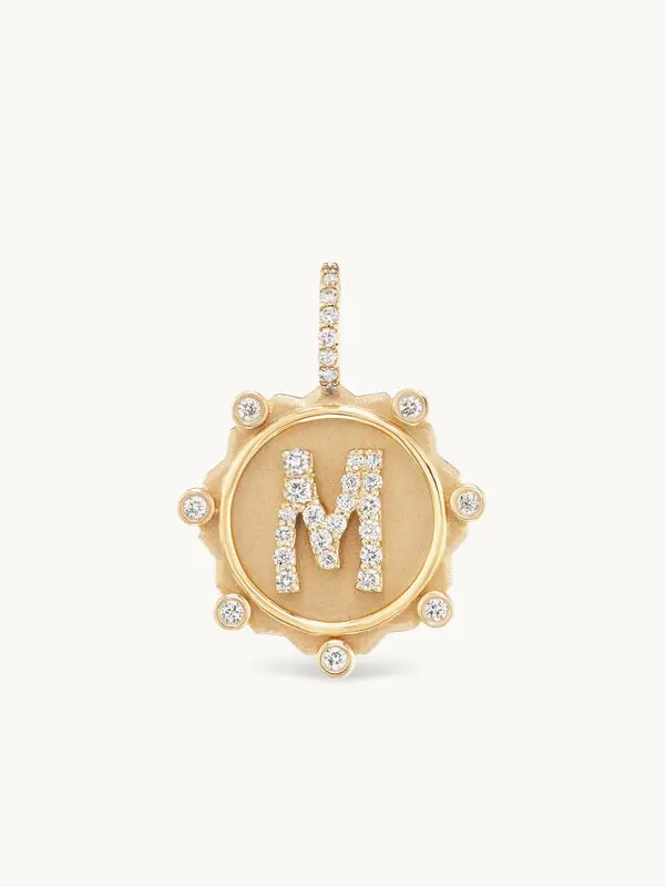 MARLO LAZ Pavé Alphabet Coin Charm