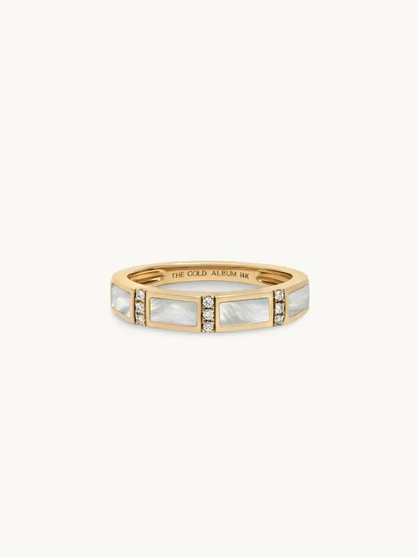 THE GOLD ALBUM Mother Of Pearl And Diamond Ring