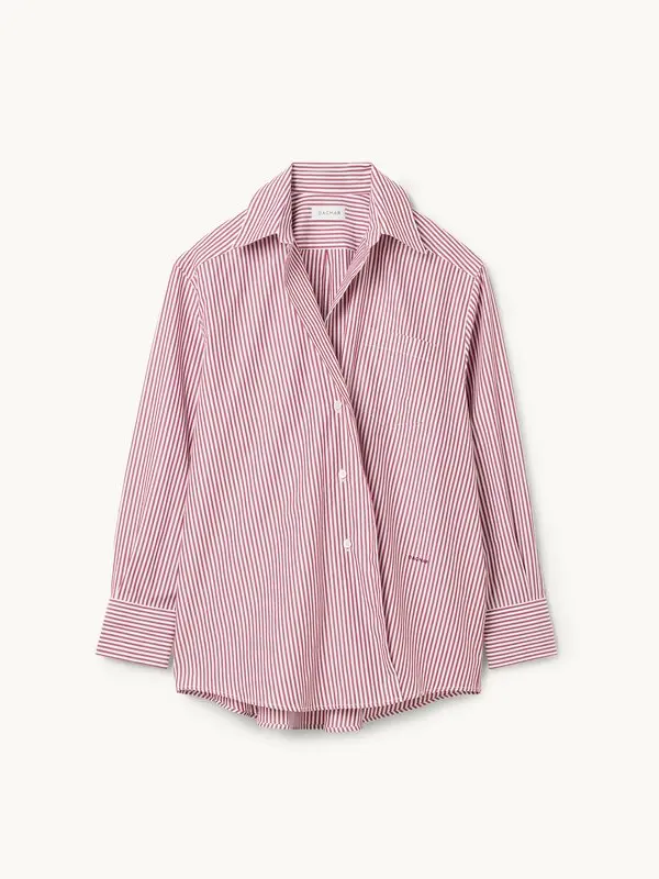 HOUSE OF DAGMAR Asymmetric Shirt - Red Multi