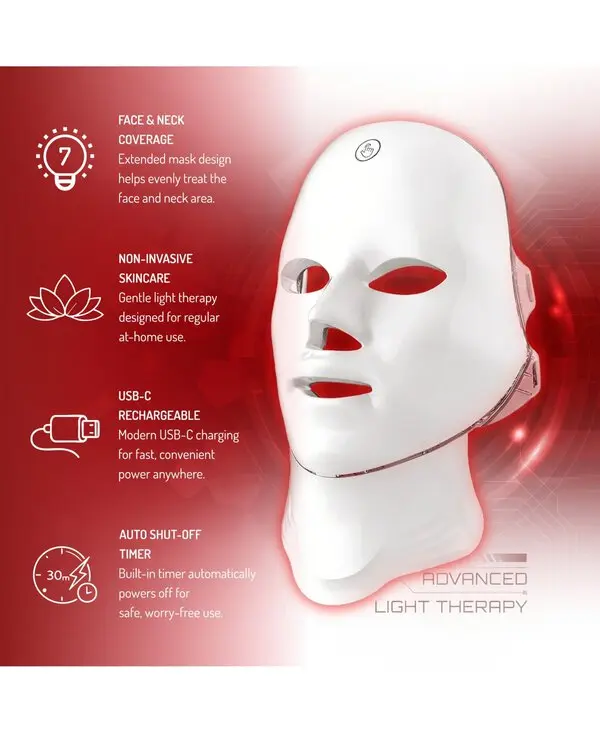 PURSONIC 7 In 1 Led Light Therapy Face And Neck Mask And Led Light Therapy Panel