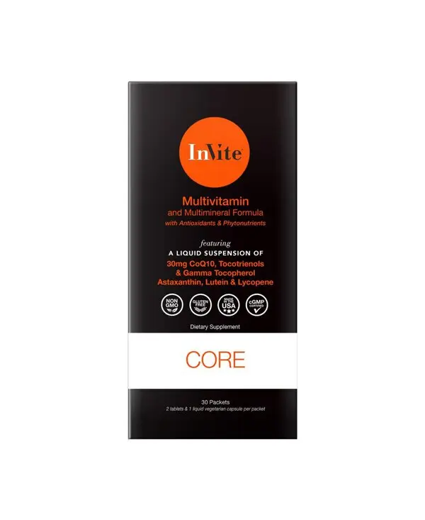 INVITEHEALTH Core Foundation Multivitamin 30 Day Vitapak Regimen 2 Tablets And 1 Vegetarian Capsule Per Vitapak - No Color