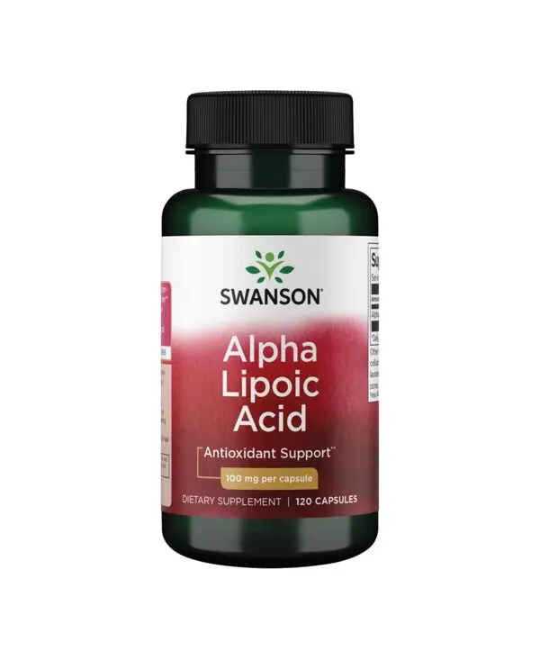 SWANSON Alpha Lipoic Acid Quality Supplement For Healthy Blood Pressure Support And Carbohydrate Metabolism 120 Capsules - No Color